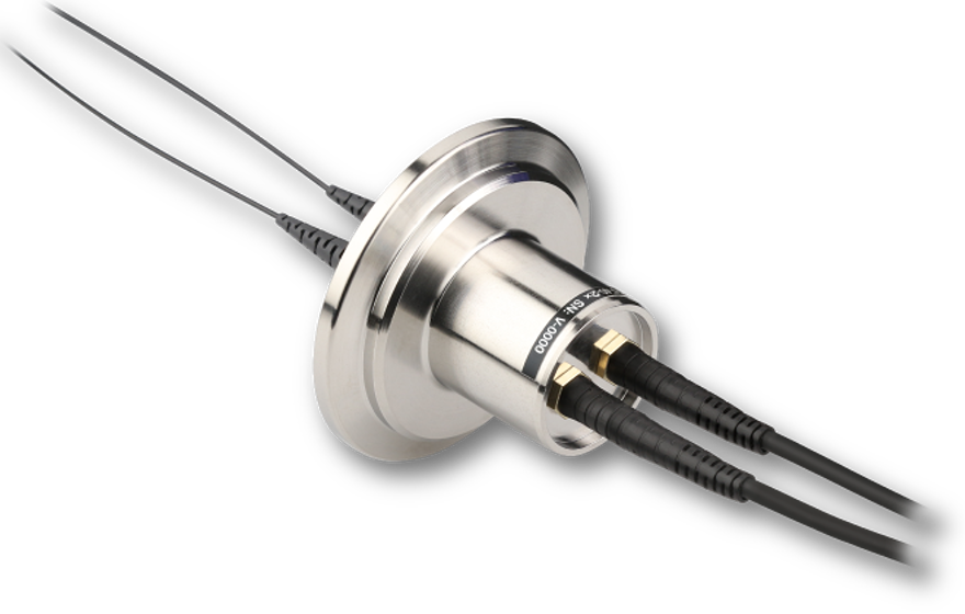 KF40 two-fold vacuum feed-through for fiber cables